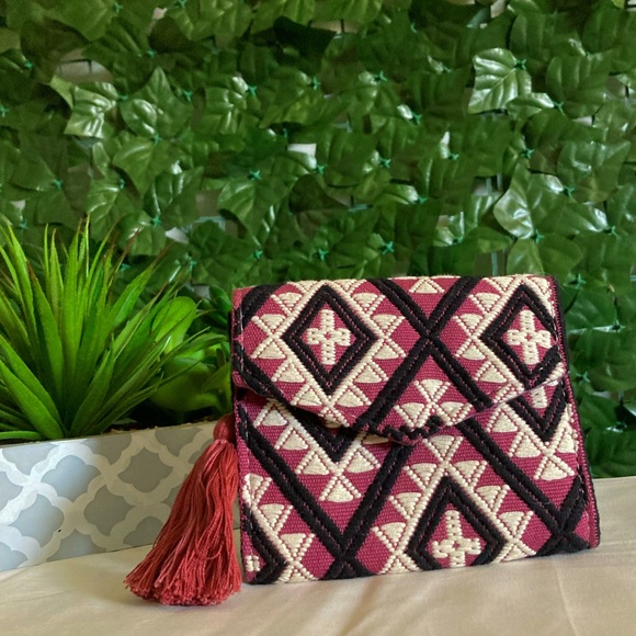 Bags | Embroidered Wallet Purple | Poshmark